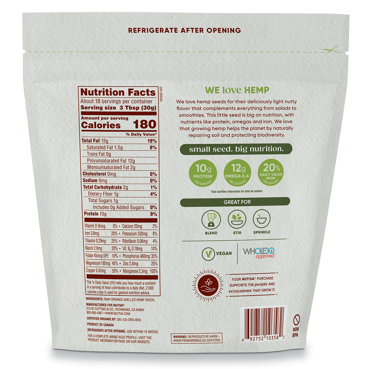 Organic Shelled Hemp Seeds - Hemp Seed | Nutiva